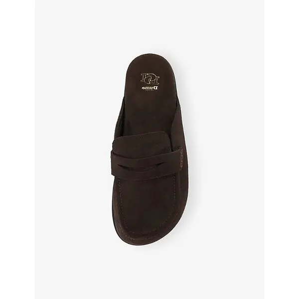 DUNE Suede Mule Loafers - Brown Suede