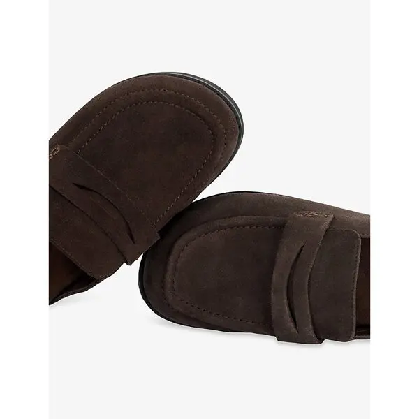 DUNE Suede Mule Loafers - Brown Suede