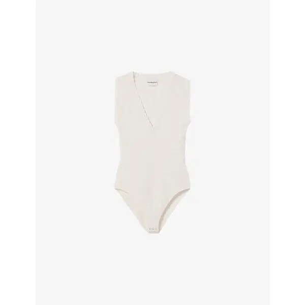 Claudie Pierlot V-neck Jacquard Knitted Bodysuit