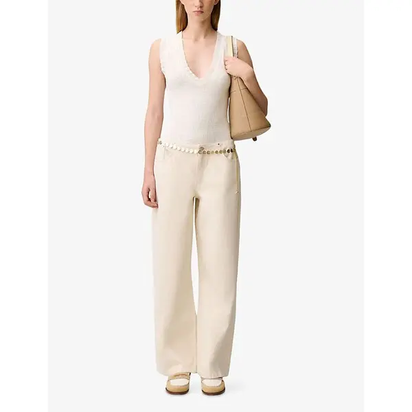 Claudie Pierlot V-neck Jacquard Knitted Bodysuit