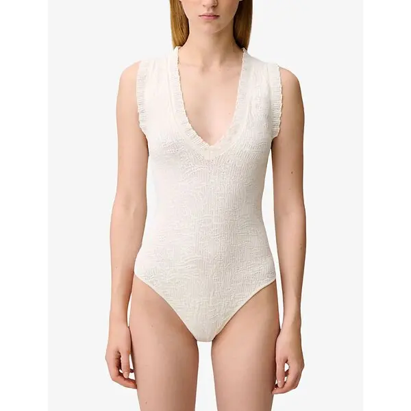 Claudie Pierlot V-neck Jacquard Knitted Bodysuit