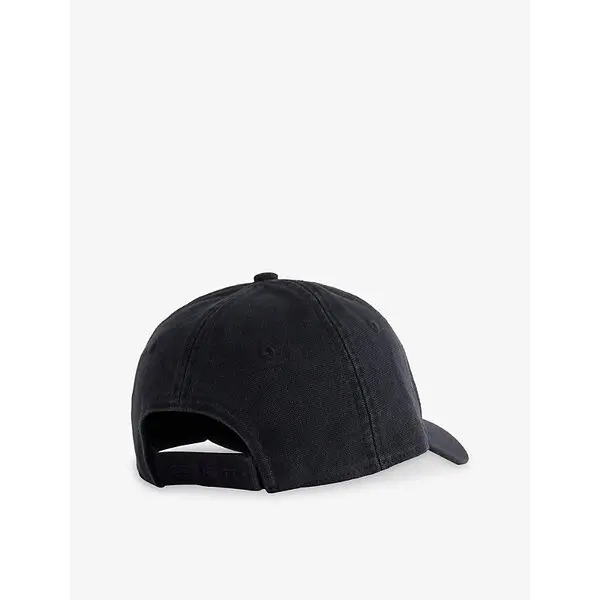 Carhartt Work In Progress Canvas Logo-patch Cotton Cap - Black