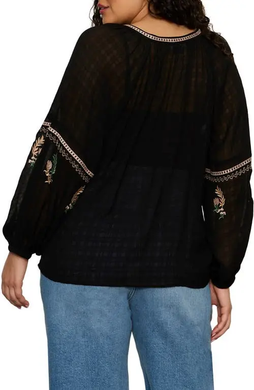 Sanctuary Embroidered Peasant Top