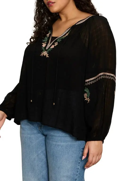 Sanctuary Embroidered Peasant Top