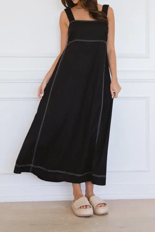 STUDIBAKER HAWK Stitched Up Maxi Dress - Black