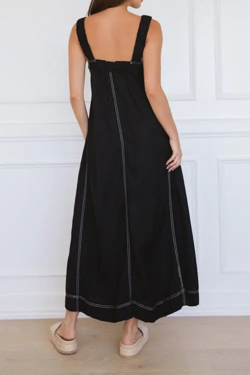 STUDIBAKER HAWK Stitched Up Maxi Dress - Black