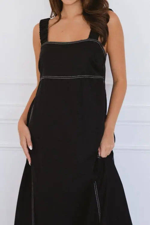 STUDIBAKER HAWK Stitched Up Maxi Dress - Black