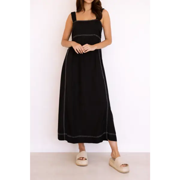 STUDIBAKER HAWK Stitched Up Maxi Dress - Black