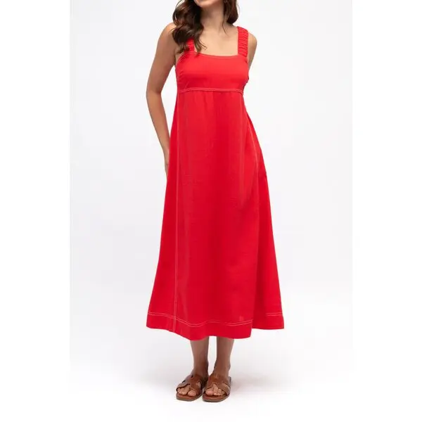 LABEL OF LOVE Stitched Up Maxi Dress - Red