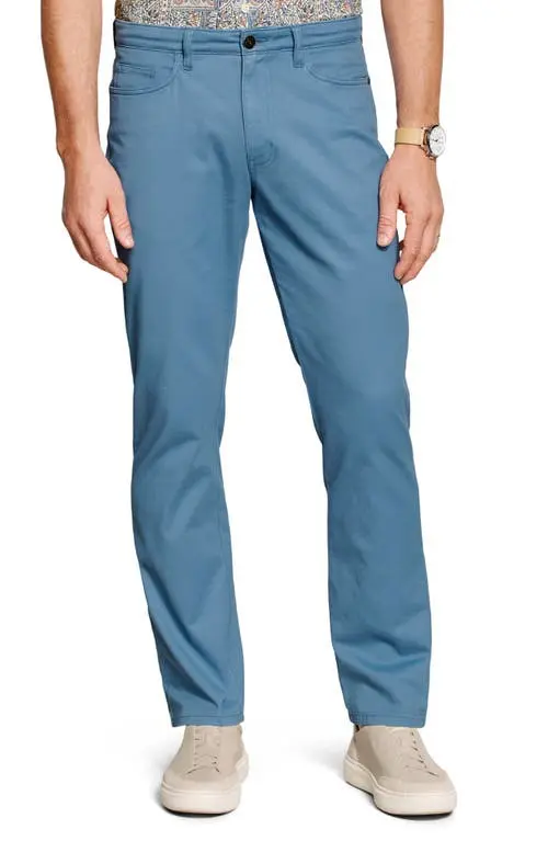 Johnston & Murphy Straight Leg Stretch Cotton 5-pocket Pants - Blue