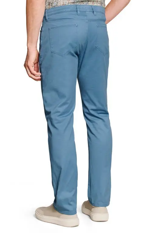 Johnston & Murphy Straight Leg Stretch Cotton 5-pocket Pants - Blue