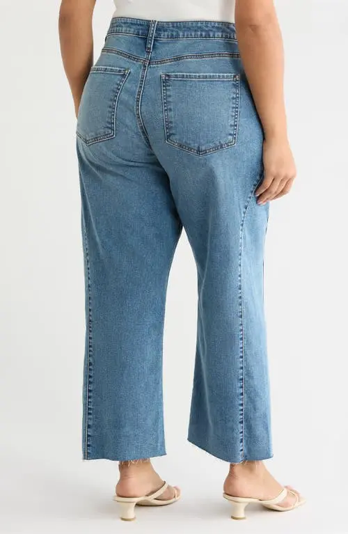 Kut From The Kloth High Waist Wide Leg Jeans With Raw Hem