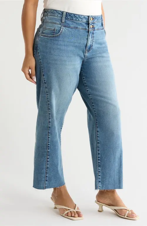 Kut From The Kloth High Waist Wide Leg Jeans With Raw Hem