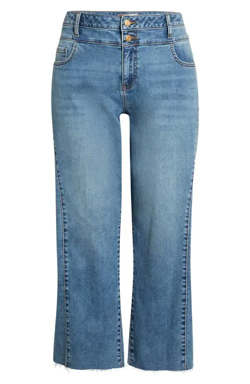 Kut From The Kloth High Waist Wide Leg Jeans With Raw Hem