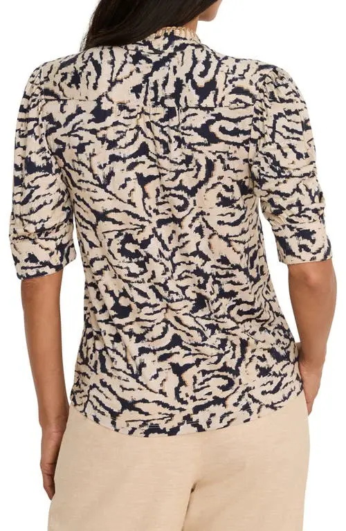 NIC+ZOE Contrast Swirl Top - Neutral Multi