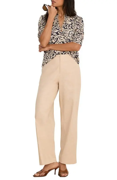 NIC+ZOE Contrast Swirl Top - Neutral Multi