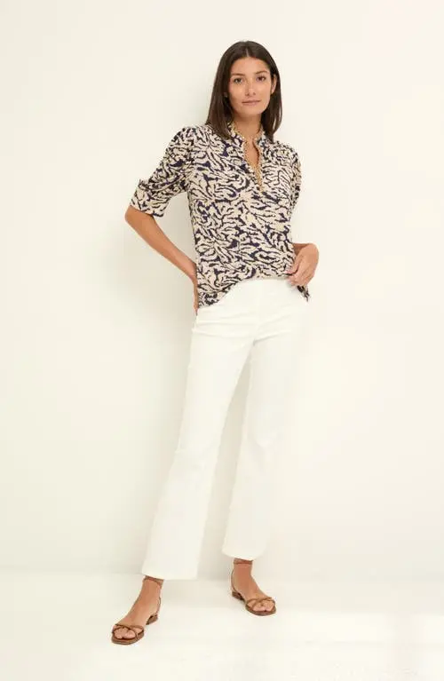 NIC+ZOE Contrast Swirl Top - Neutral Multi