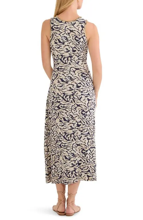 NIC+ZOE Contrast Swirl Sleeveless Midi Dress