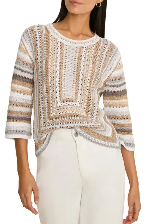 NIC+ZOE Pastiche Mix Stitch Sweater - Neutral Multi