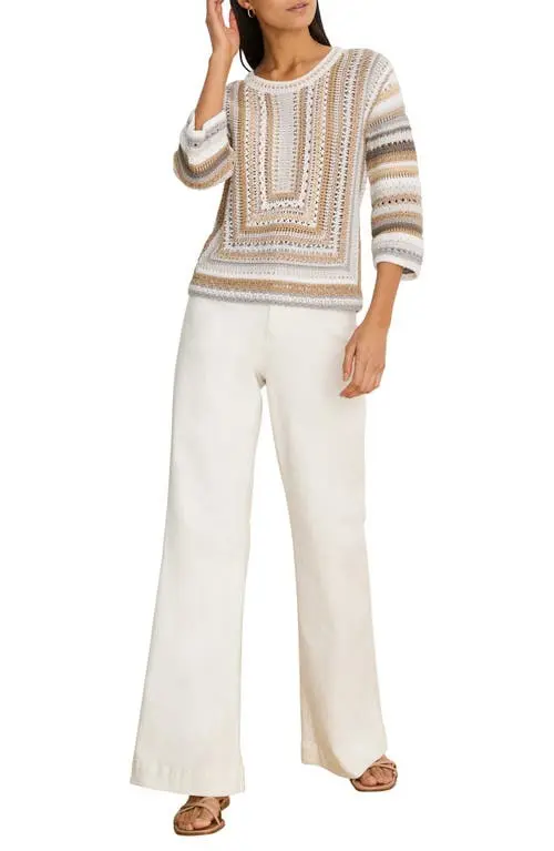NIC+ZOE Pastiche Mix Stitch Sweater - Neutral Multi