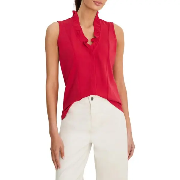 NIC+ZOE Ruffle Around Tank - True Red