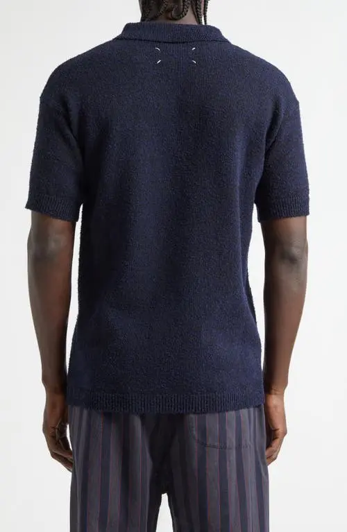 MAISON MARGIELA Cotton & Wool Blend Polo - Blue/black