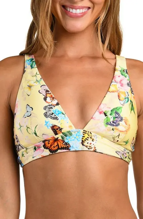 L'Agence Lexie Garden Butterfly Bikini Top - Yellow Multi