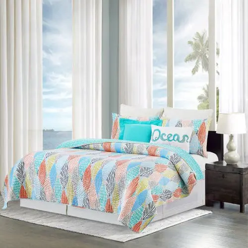 C&F HOME Surfside Sound Bedding Quilt Set - Blue