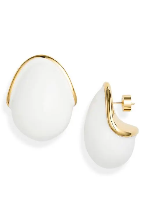 Jacquemus Les Boucles Raisin Oval Earrings - Gold/white 277