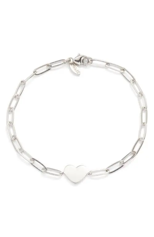 Anzie Amour Engravable Heart Pendant Bracelet - Silver