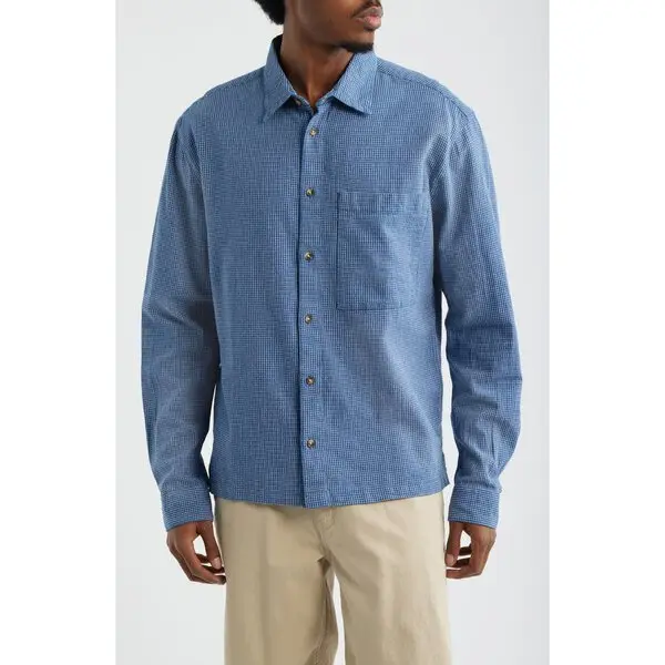 Topman Check Relaxed Fit Cotton Flannel Button-up Shirt