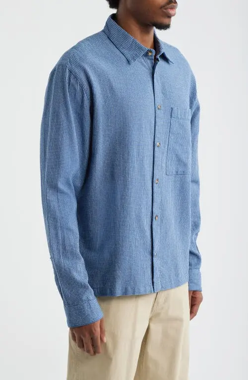 Topman Check Relaxed Fit Cotton Flannel Button-up Shirt