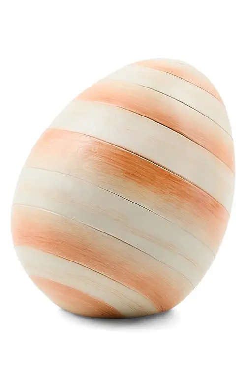 MACKENZIE-CHILDS Coral Stripe Mini Egg - Orange