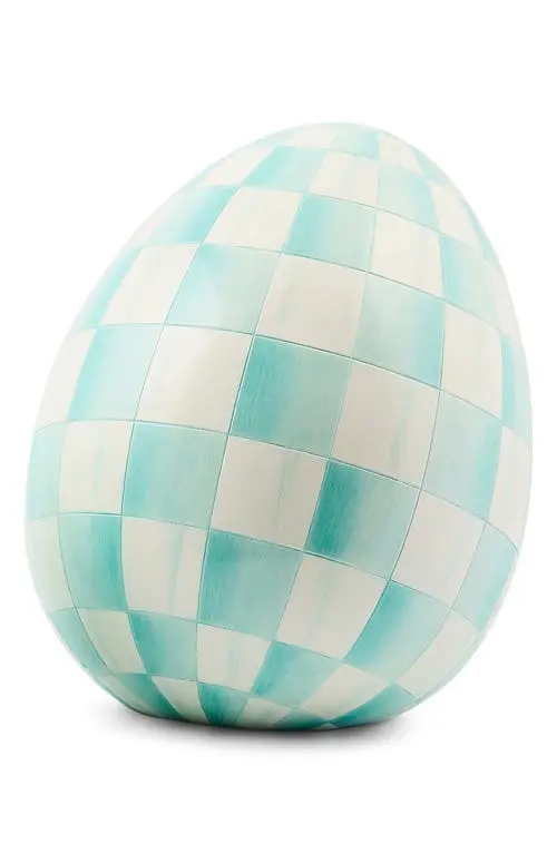 MACKENZIE-CHILDS Aqua Check Small Egg