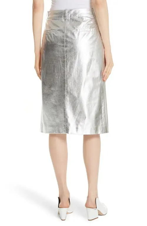 Tibi Tech Faux Leather Skirt