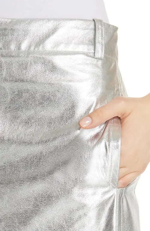 Tibi Tech Faux Leather Skirt