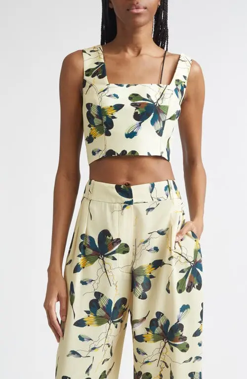 ISRAELLA KOBLA Carda Abstract Floral Crop Top - Blooms Print