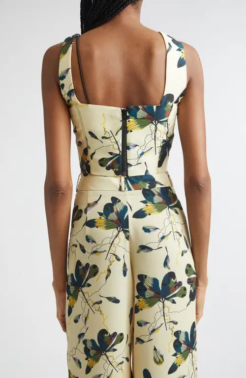 ISRAELLA KOBLA Carda Abstract Floral Crop Top