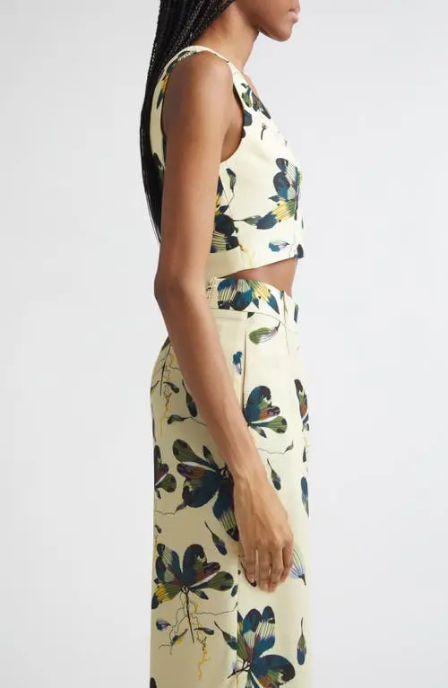 ISRAELLA KOBLA Carda Abstract Floral Crop Top