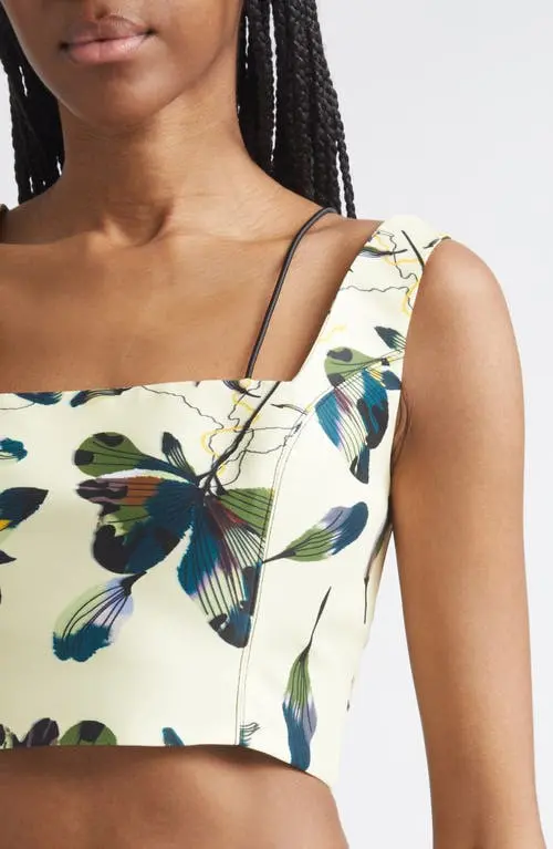 ISRAELLA KOBLA Carda Abstract Floral Crop Top