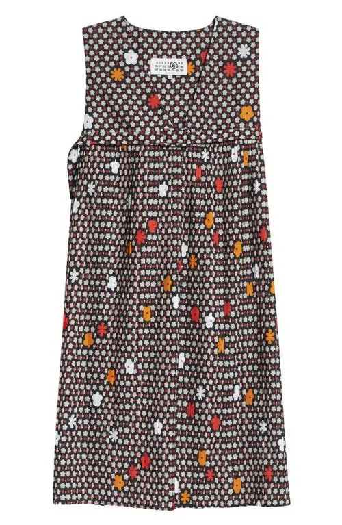 MAISON MARGIELA Floral Print Sleeveless Minidress - Black/red