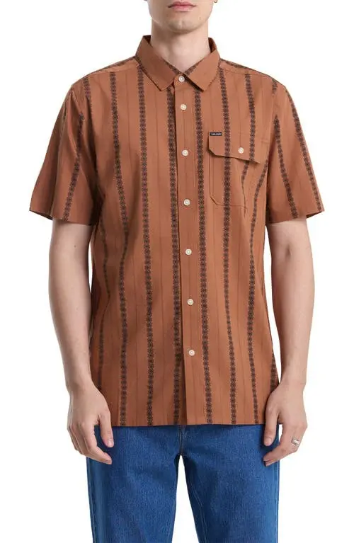 Volcom Whitworth Stripe Short Sleeve Button-up Shirt - Rawhide