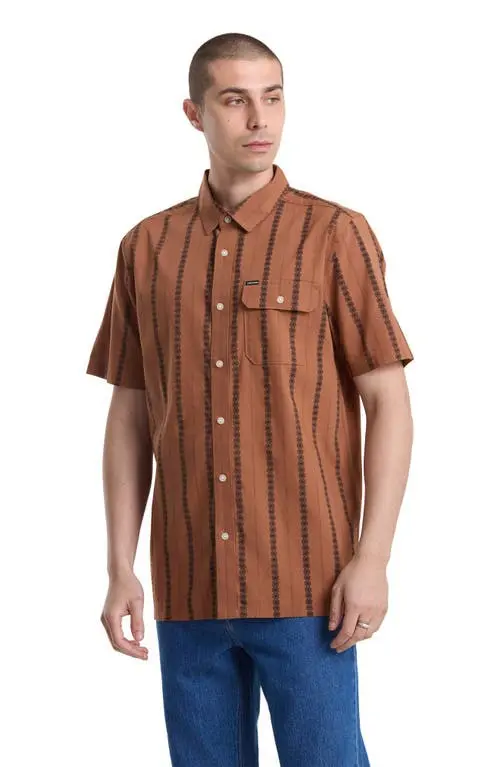 Volcom Whitworth Stripe Short Sleeve Button-up Shirt - Rawhide