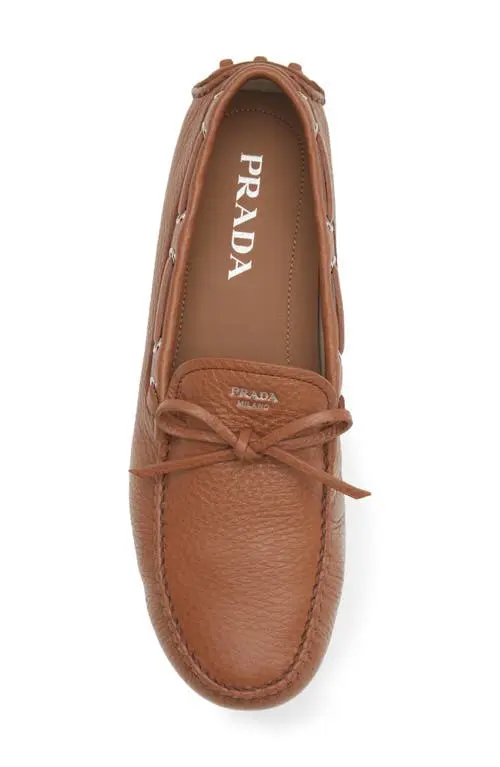 Prada Grid Driving Loafer - Cognac