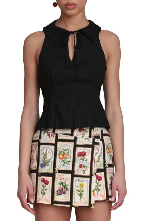 Avec Les Filles Tie Front Sleeveless Top - Black