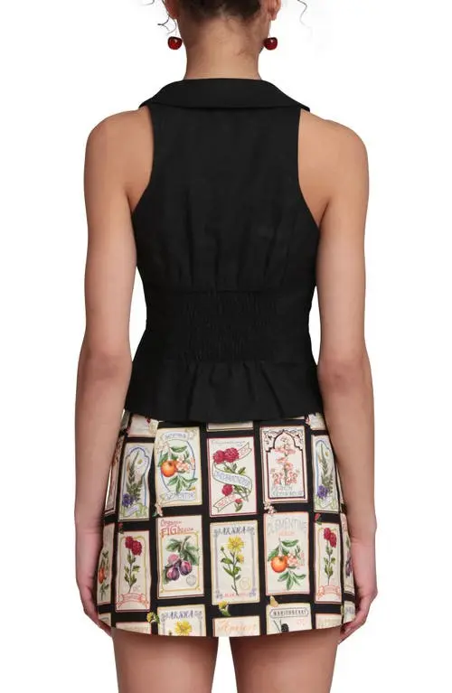 Avec Les Filles Tie Front Sleeveless Top - Black