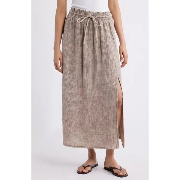 Splendid Adele Cotton Gauze Maxi Skirt - Light Wicker Beige