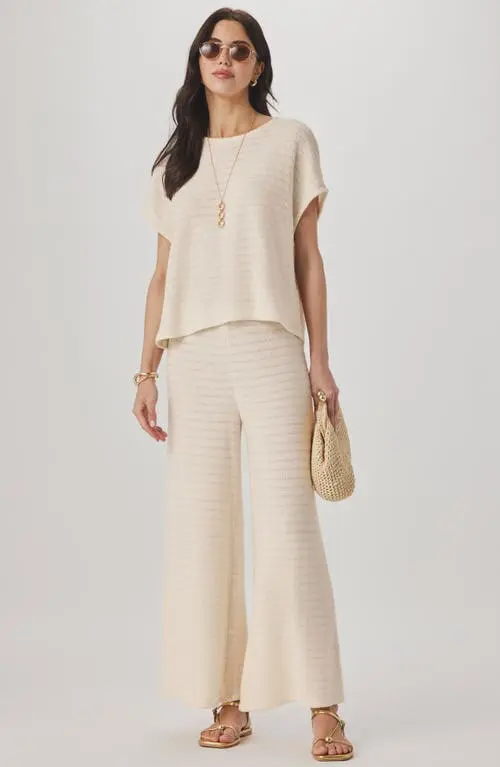 Splendid Marisol Mixed Stitch Wide Leg Pants - Shell Pink
