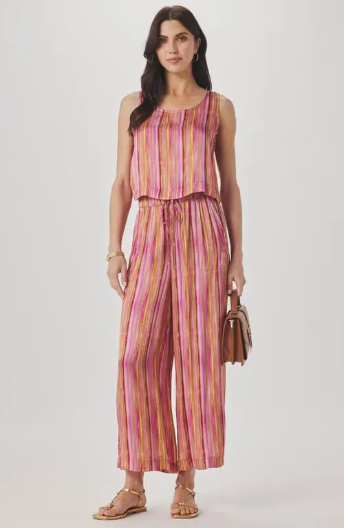 Splendid Maven Stripe Crop Tank - Fuchsia Pink/multi