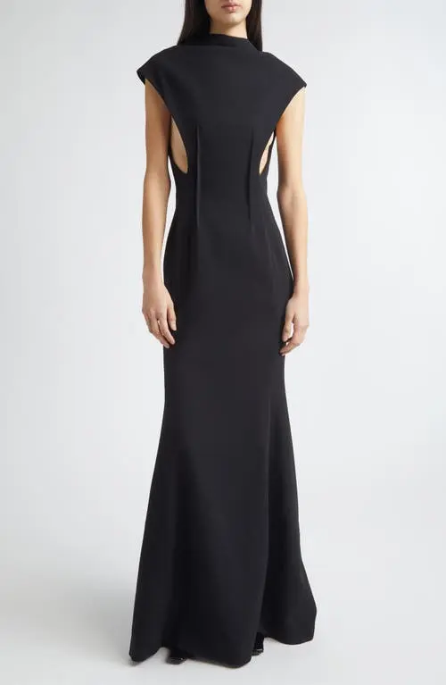JIL SANDER Double Face Crepe Trumpet Gown